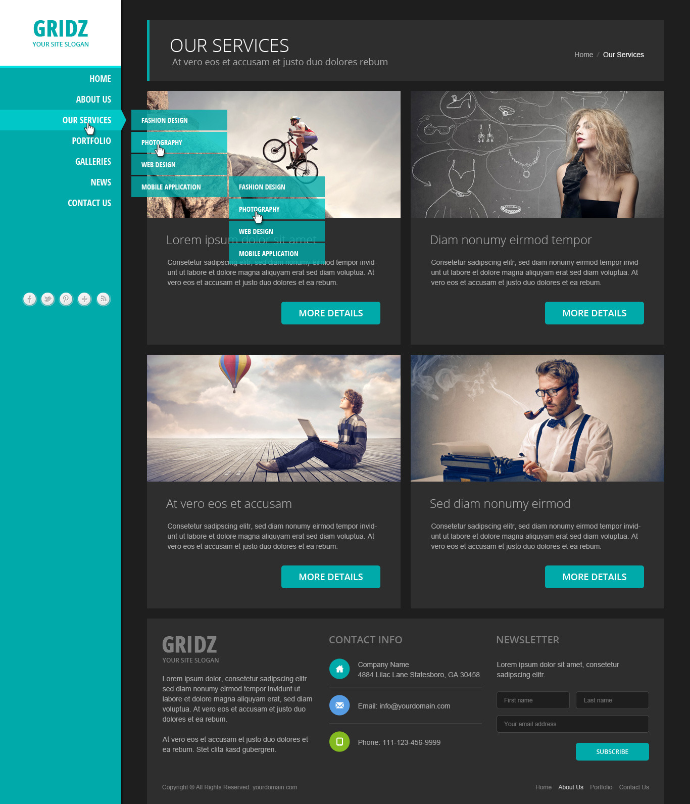 Gridz - Responsive HTML5 Template by pophonic | ThemeForest
